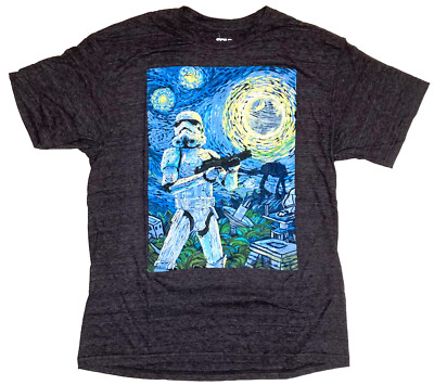 Star Wars Stormtrooper Starry Night Men's Charcoal Heather T-Shirt New ...