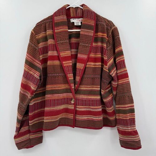 Women's vintage tower hill sports textured blazer jacket western Aztec ...