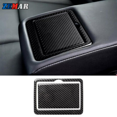Carbon Fiber Rear Cup Holder Panel Cover Trim Frame For Infiniti Q50 ...