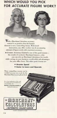 1947 Marchant Calculating Machine: Accurate Figure Work Vintage Print ...