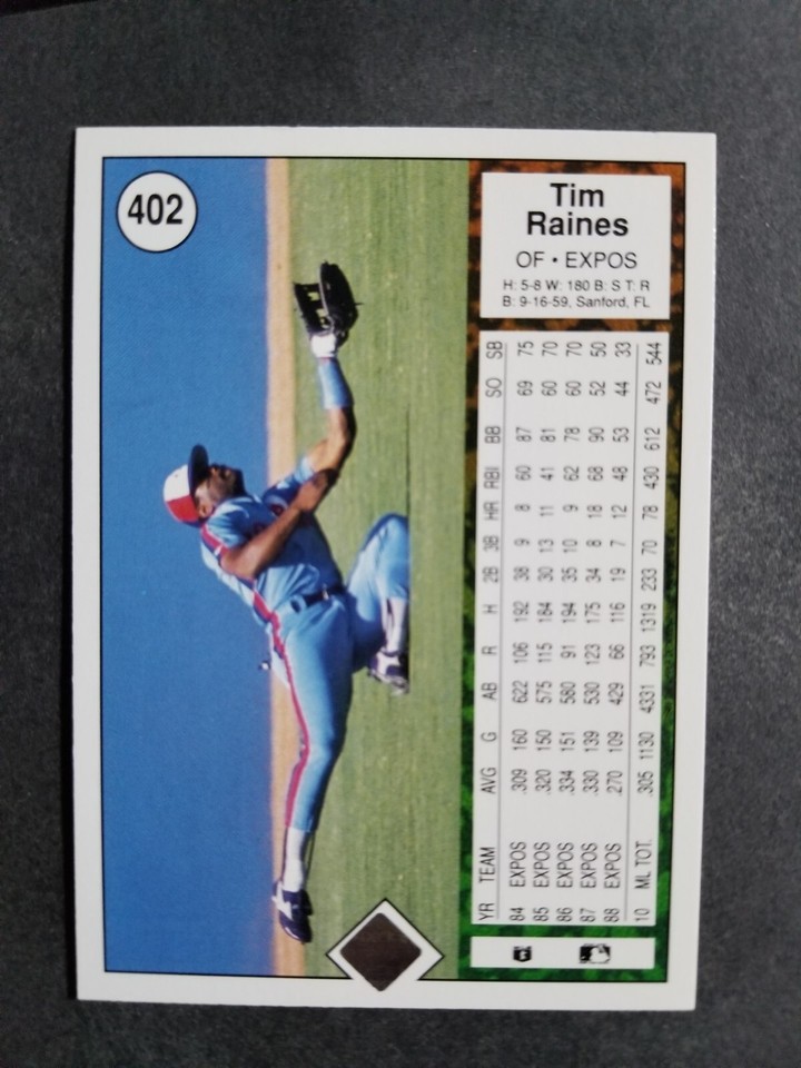 1989 Upper Deck TIM RAINES card # 402 [C17] | eBay