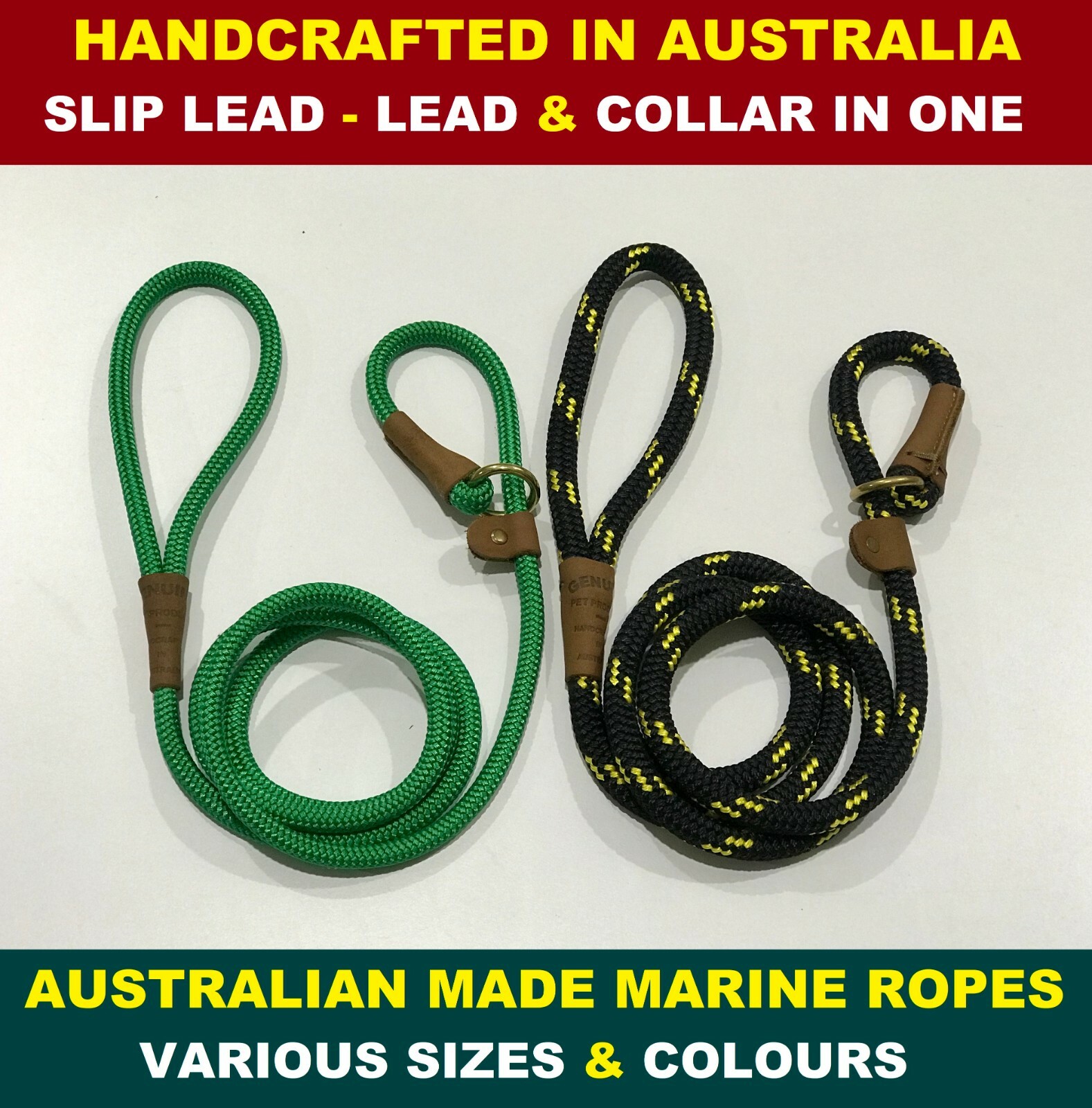 Dog SLIP Lead Training Correction Leash Choker Collar Heavy Duty ...