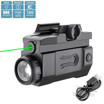 800 Lumen Green Dot Laser Gun Pistol Weapon Light Sight LED Flashlight ...