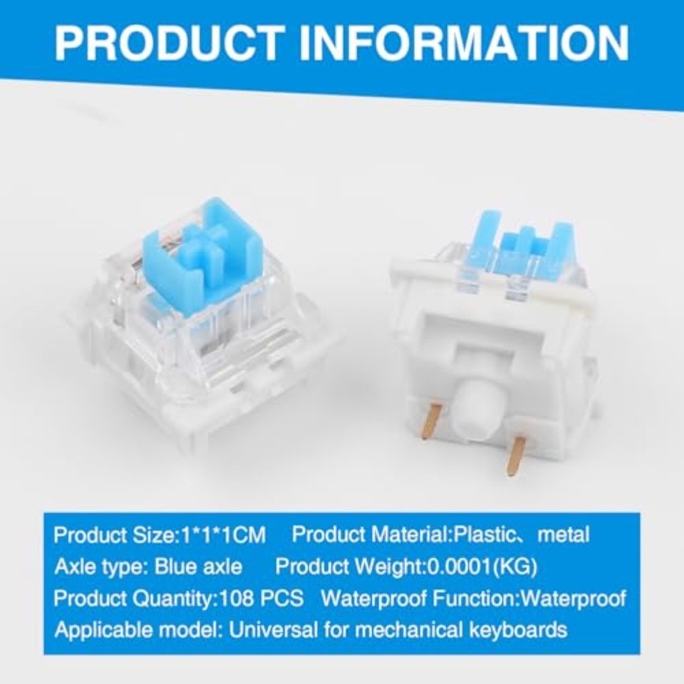 108 Pieces Mechanical Keyboard Switches 3 Pin Tactile Click Key ...