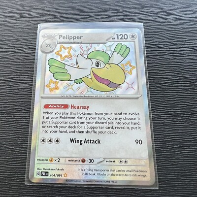 Pokémon Card 2023 Paldean Fates Pelipper Shiny Rare 204/091 | eBay