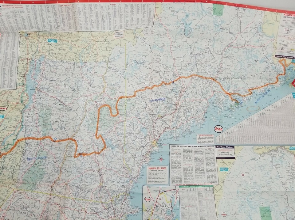 Vintage 1961 ESSO New England Road Map with Special Maps of Cities | eBay
