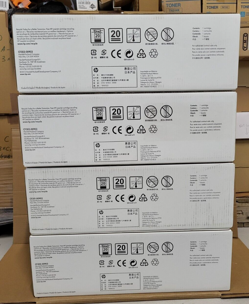 4 Toner HP 827A CF300AC CF301AC CF302AC CF303AC Neu OVP A-Ware Original ...