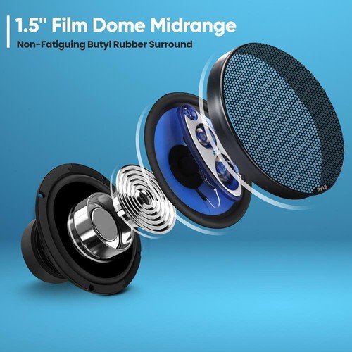 Pyle 4-Way Sound Speaker Syste 500 W w/ 4 Ohm Impedance ,1 Pair 8 ...