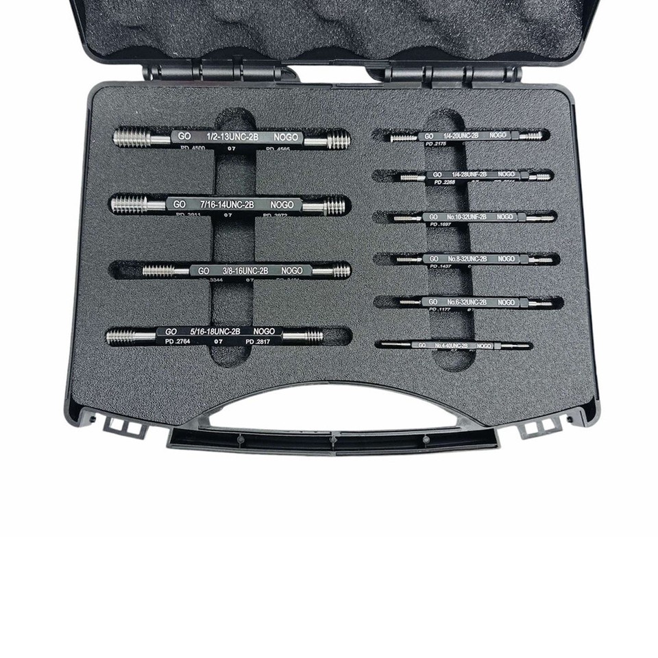 10 PC Thread Gauge Set Double End Go & No Go Class Plug W/ Certificate ...