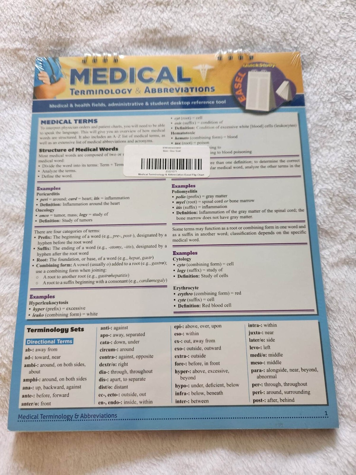 Medical Terminology and Abbreviations Desktop Easel Book : A QuickStudy ...