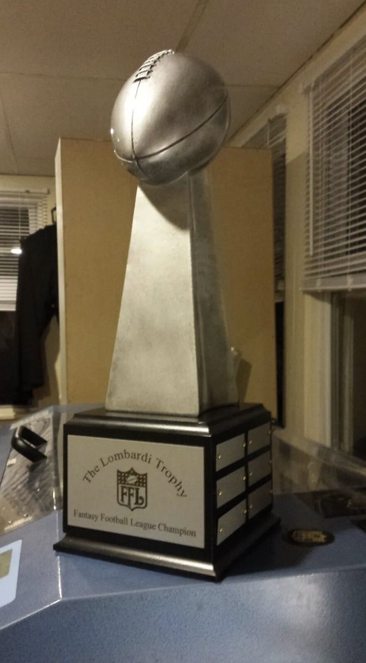 2 Trophies!!! Lombardi Style Fantasy Football & POOP Trophy. 1st and ...
