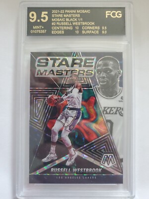 2021-22 Mosaic Russell Westbrook Stare Masters Black 1/1 Fcg 9.5 | eBay