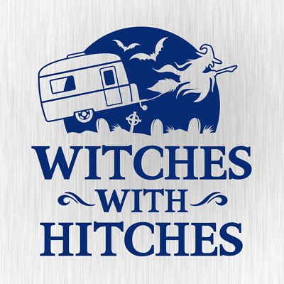 Witches With Hitches Camping Witch Fun Car Blue Vinyl Decal Sticker | eBay