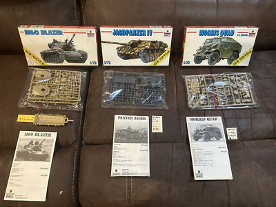 ESCI LOT (3) Scale 1/72 M60 Blazer 8318,Jagdpanzer IV 8319,Morris Quad ...
