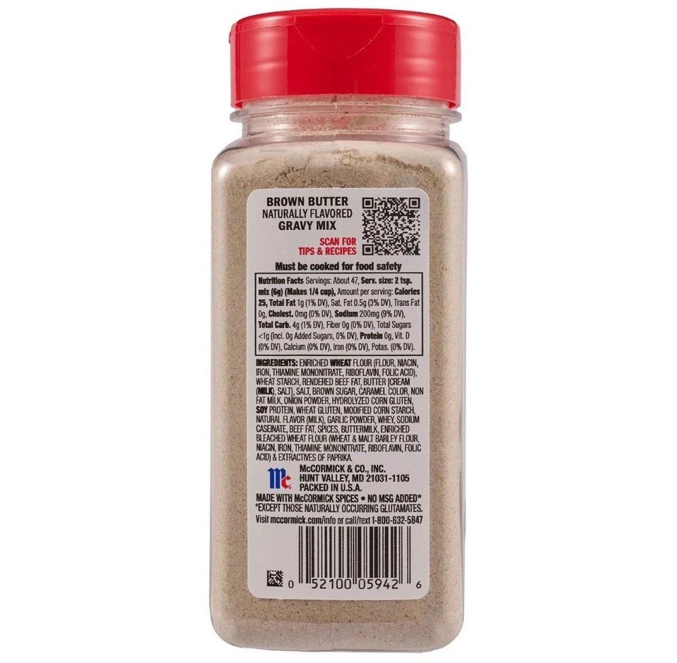 McCormick Brown Butter Naturally Flavored Gravy Mix, 10 Ounce | eBay