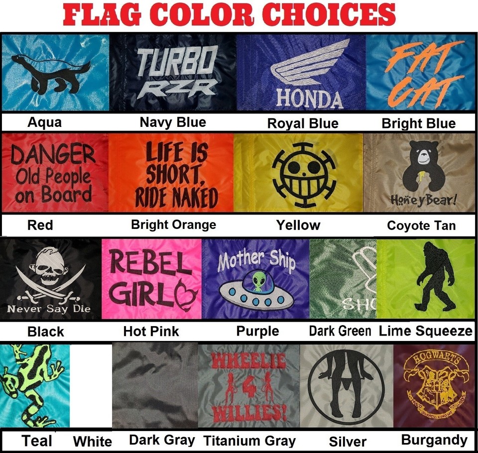 12"x 18" Triangle F It ATV Safety Flag Recumbent Trike ATV UTV JEEP SxS ...