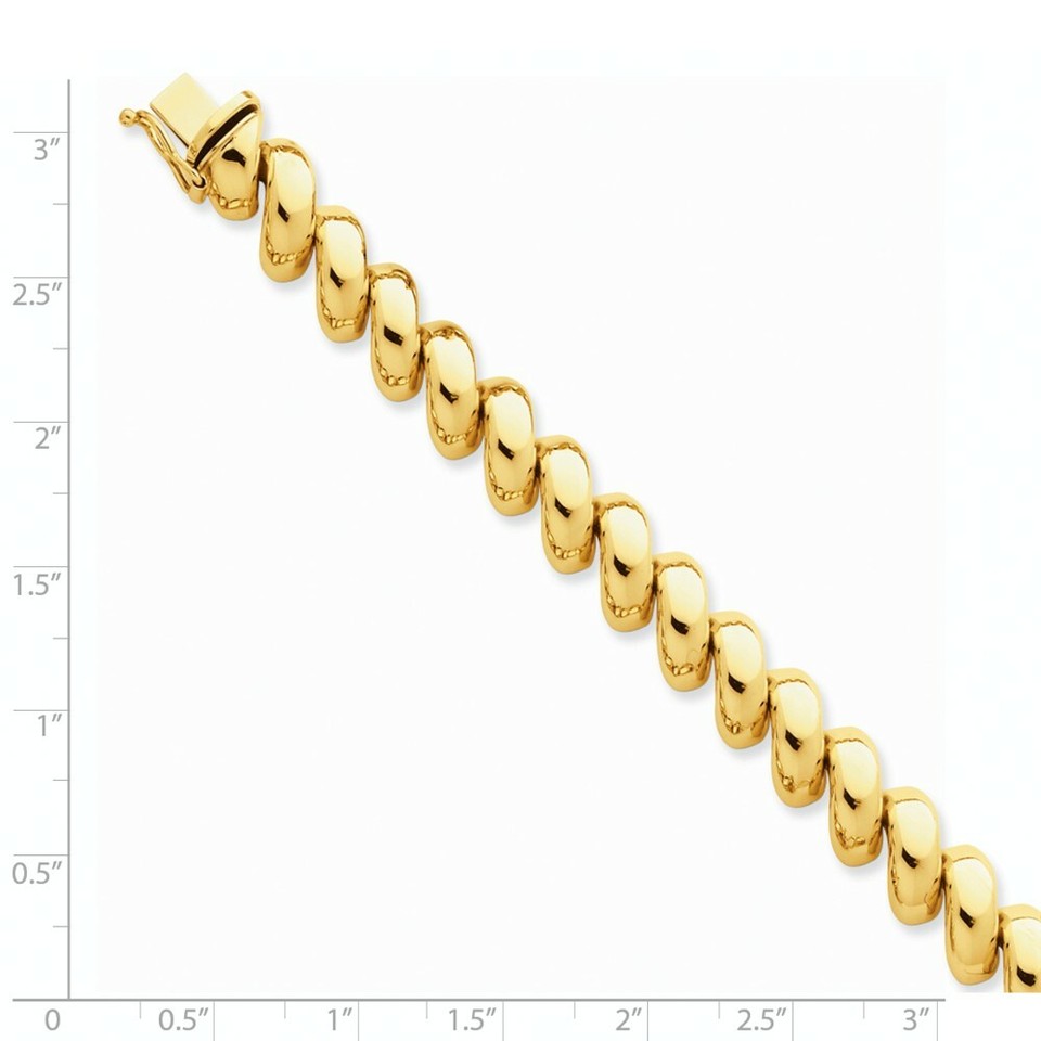 14k 14kt Yellow Gold Polished San Marco Necklace 17 inch X 10mm | eBay