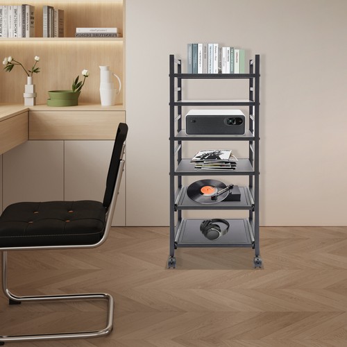 Storage Rack with Wheels 6-Tier Shelving Unit 110.23lbs Load 15.7x14 ...