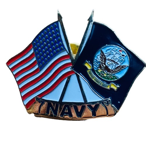 US Navy American Flag Lapel Pin Pinback Military Militaria | eBay