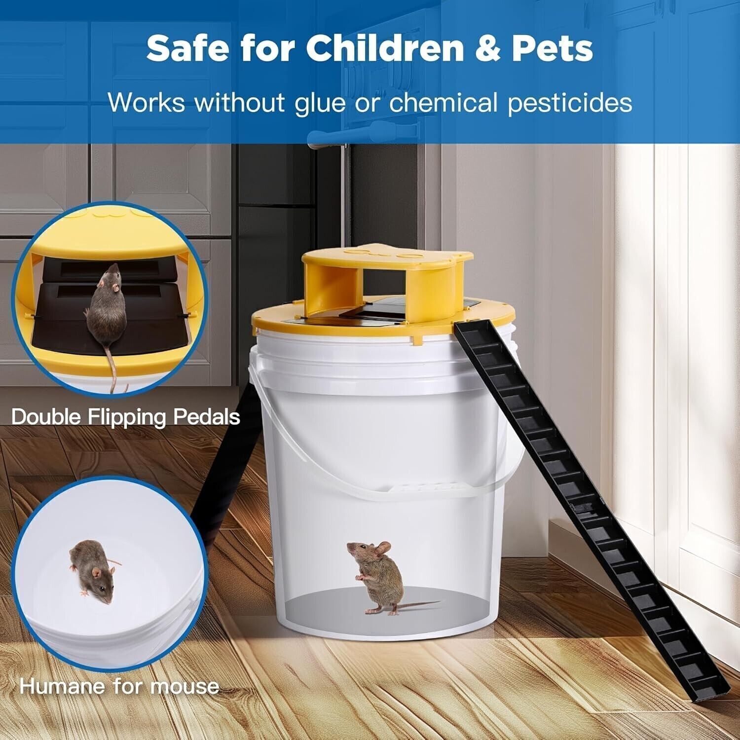 2-PACK Bucket Lid Mouse Rat Trap Bucket Mousetrap Catcher US FAST ...