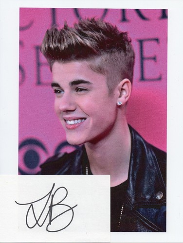Justin Bieber Autographed 3 x 5 Card | eBay
