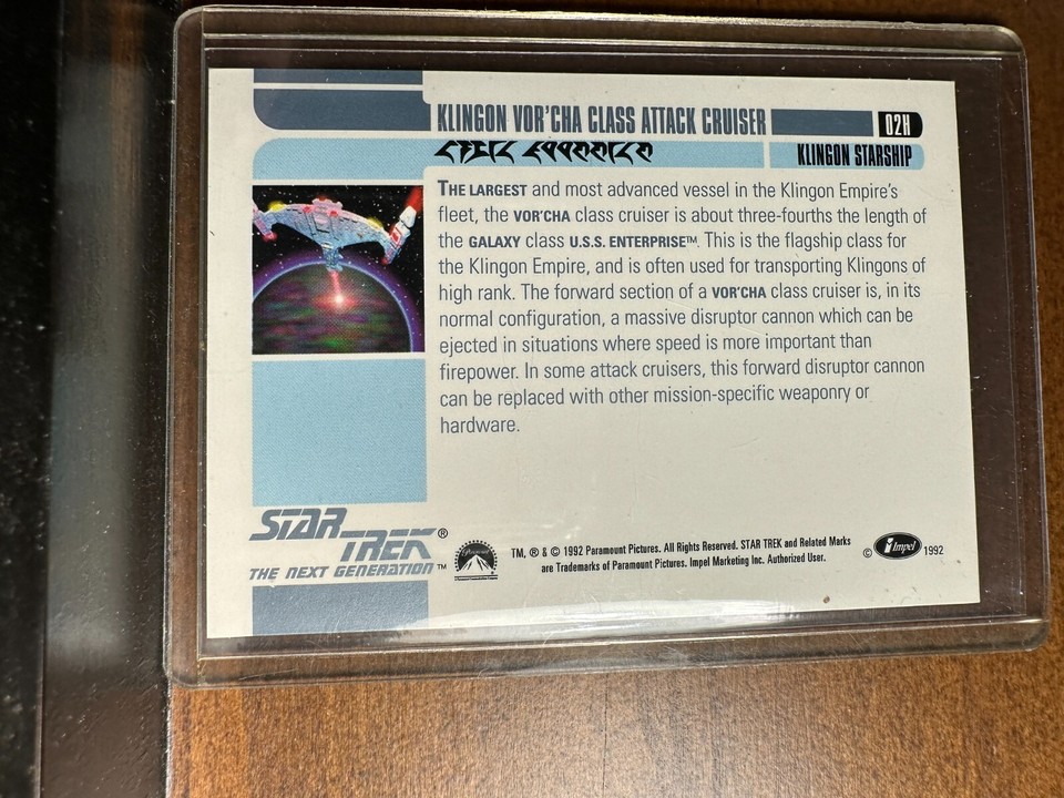 Star Trek The Next Generation Inaugural 1992 Impel Hologram Insert Card ...
