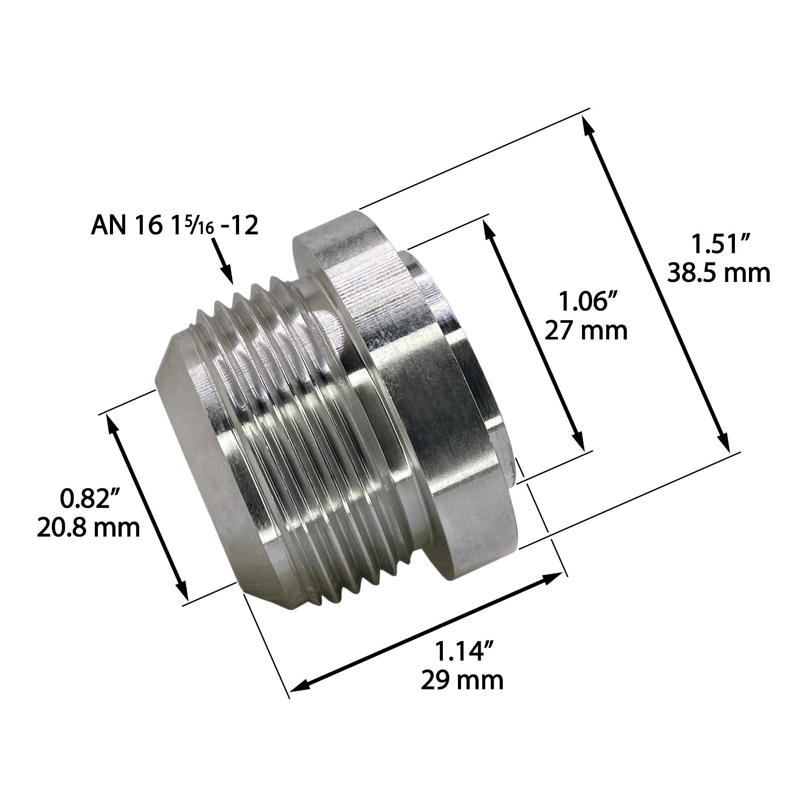 AN3-AN20 Weld On Bung Stainless Steel Male Fuel Tank Fitting Thread ...
