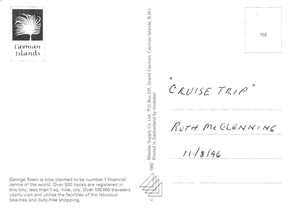 George town Grand Cayman BWI islands aerial view postcard | eBay