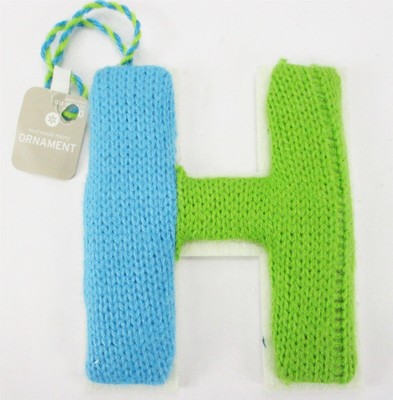 Letter H Knit Holiday Ornament Monogram Blue/Green Xmas Target ...