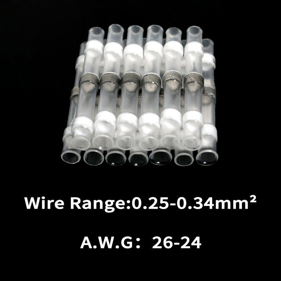 500x Waterproof Heat Shrink Solder Seal Sleeve Wire Butt Connectors ...