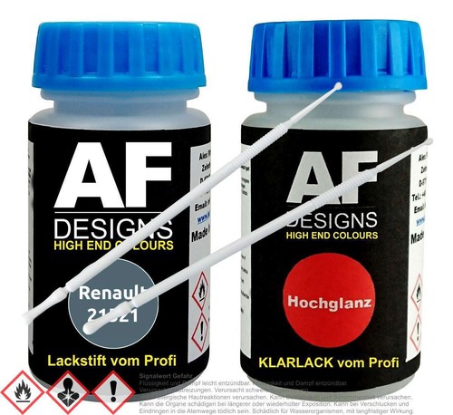 Für Renault 21521 Bleu De Chine Lackstift Klarlack Lacktupfer Autolack Set | eBay.de