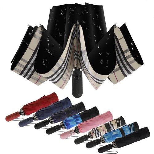 Compact Travel Umbrella Inverted Reverse Umbrellas for Rain & Sun ...