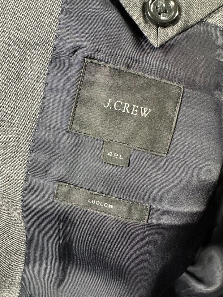 J Crew Jacket Mens 42L Ludlow Blazer Sport Coat Wool Tollegno 1900 Gray ...