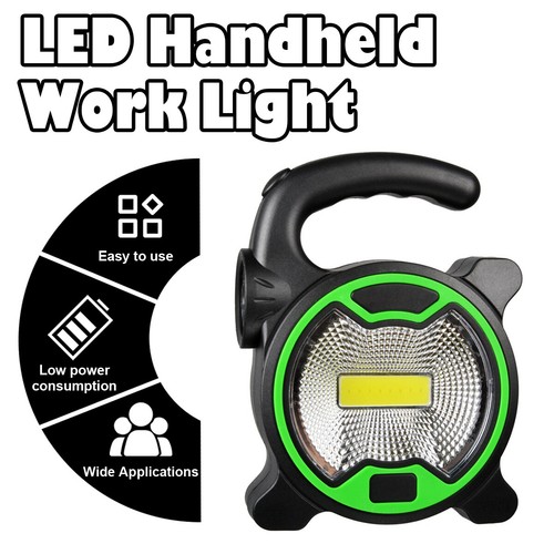 Outdoor Portable Flashlight Cob Led Without Battery Work Light Handheld ...