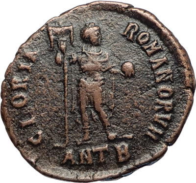 ARCADIUS w Legionary Standard Authentic Ancient Genuine 392AD Roman ...