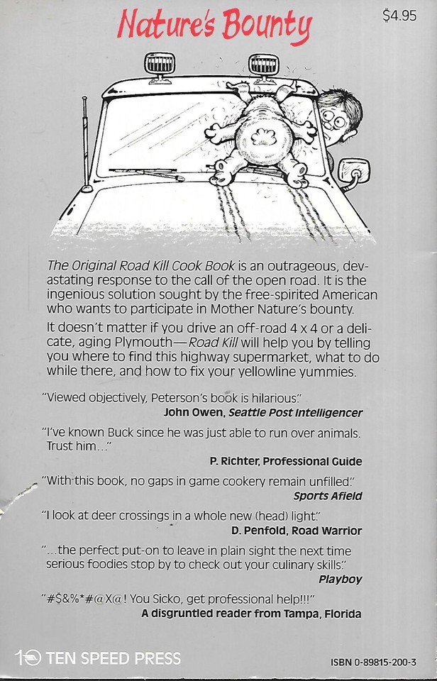 The Original Road Kill Cookbook by Peterson, B. R. | eBay