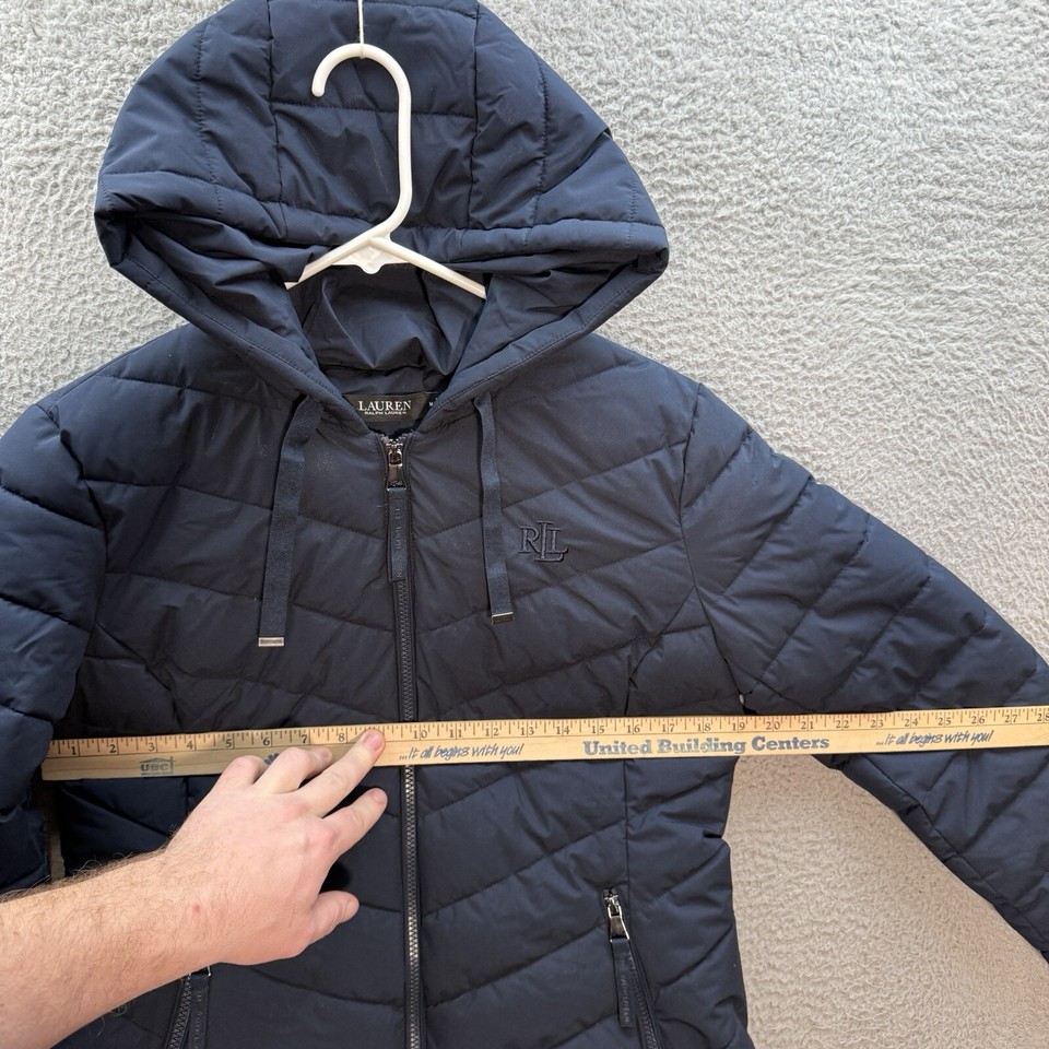 Lauren Ralph Lauren Jacket Womens Medium Blue Soft Puffer Coat Preppy ...
