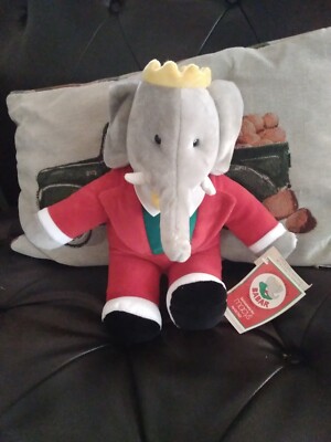 Vintage Gund Babar the Elephant Plush 1988 Macys 14” Holiday Stuffed ...