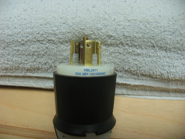 HUBBELL HBL2811 TWIST-LOCK 4 POLE 5 WIRE 30A 120/208V "NEW" | eBay