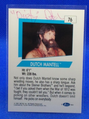 AUTOGRAPH "Dirty" Dutch Mantell 1991 Impel WCW #76 | eBay