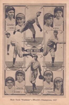 1927 New York Yankees Team Hoyt Meusel Pennock - 1920s Baseball ...