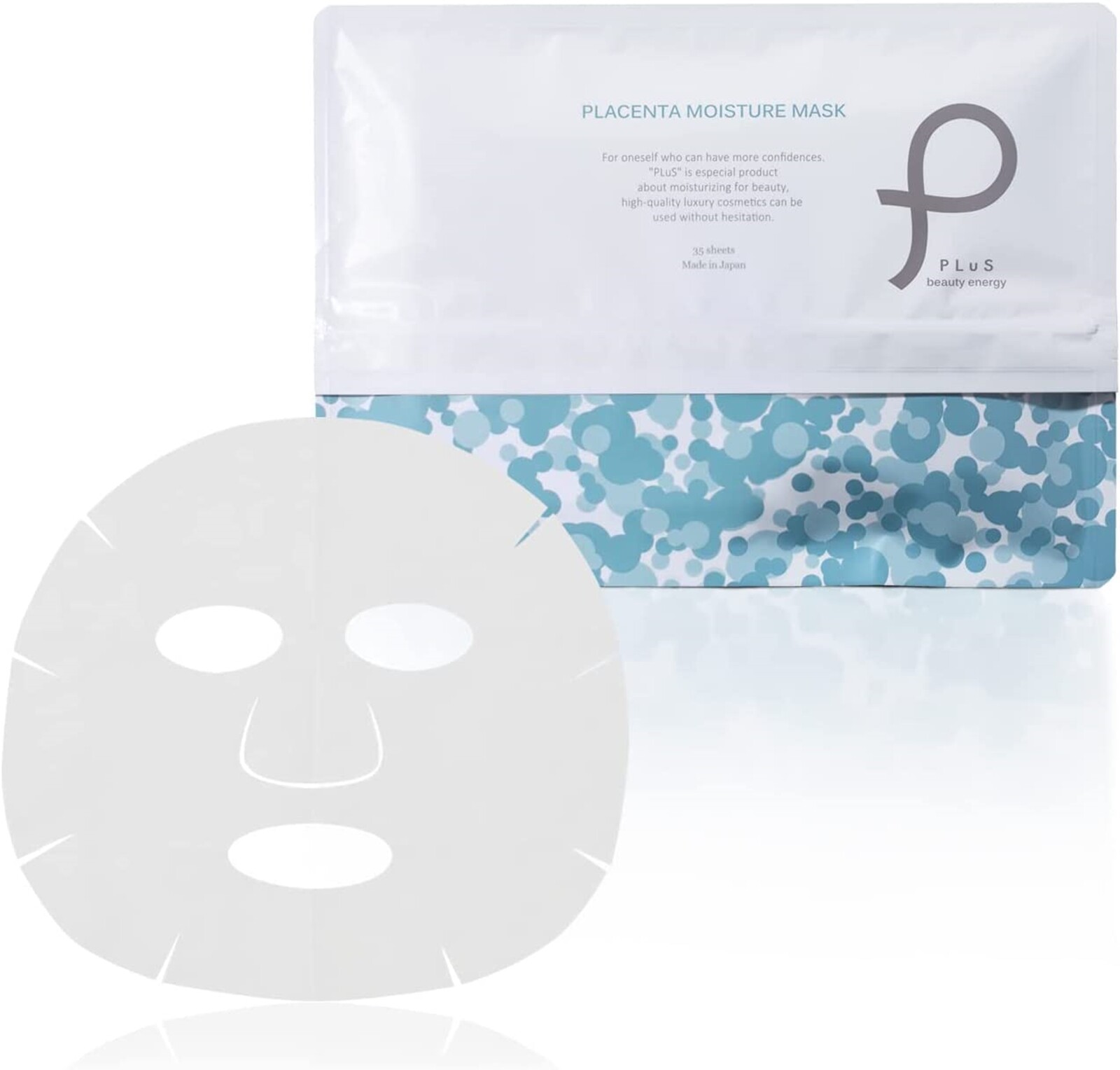 PLuS Placenta Moisture Mask 35 sheets face mask pack moisturizing | eBay