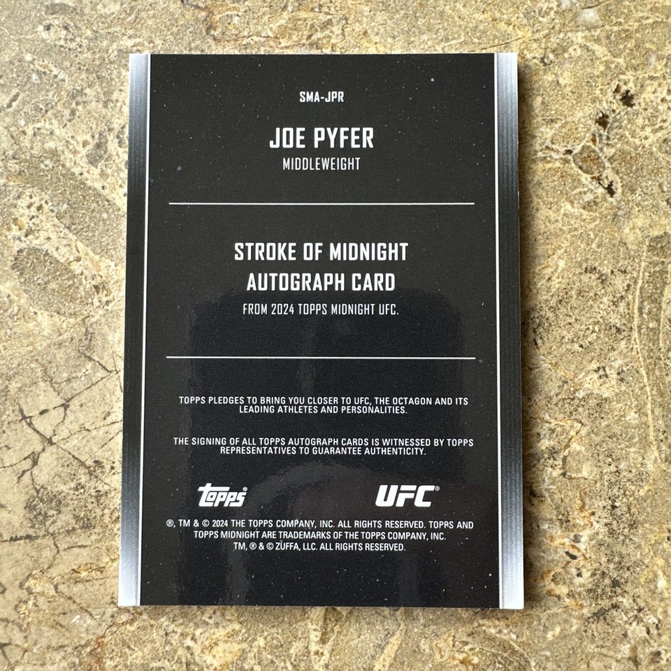 2024 Topps Midnight UFC Stroke Midnight Autograph Joe Pyfer #SMA-JPR ...