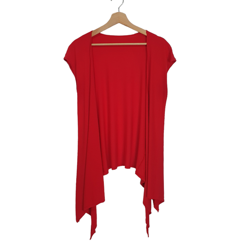 Intimo Size 12 Red Modal Soft Jersey Sleeveless Waterfall Wrap Cardigan ...
