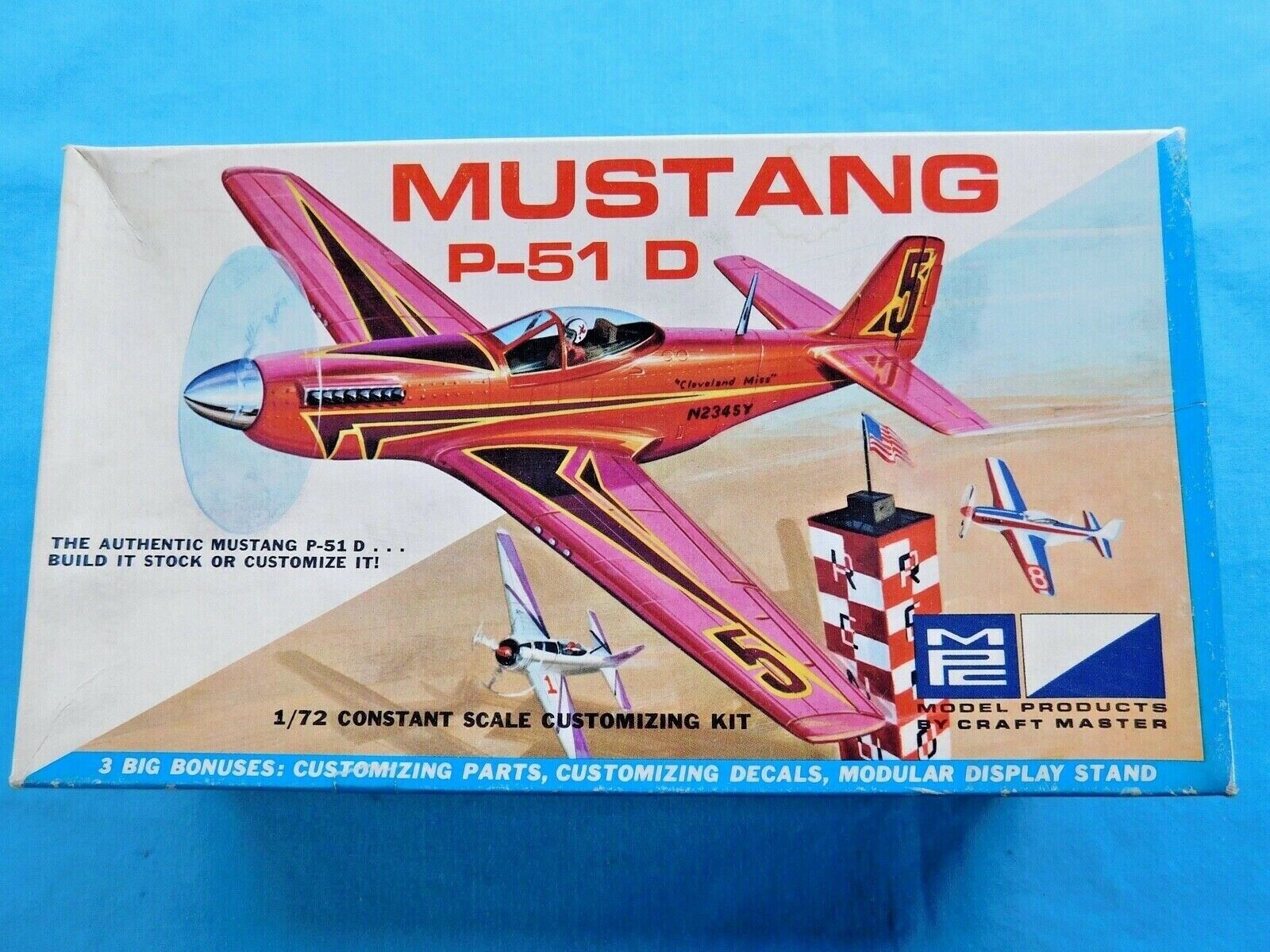 RARE Vintage MPC Mustang P-51 D 1:72 Model Kit 7005-70 AIRPLANE WWII ...