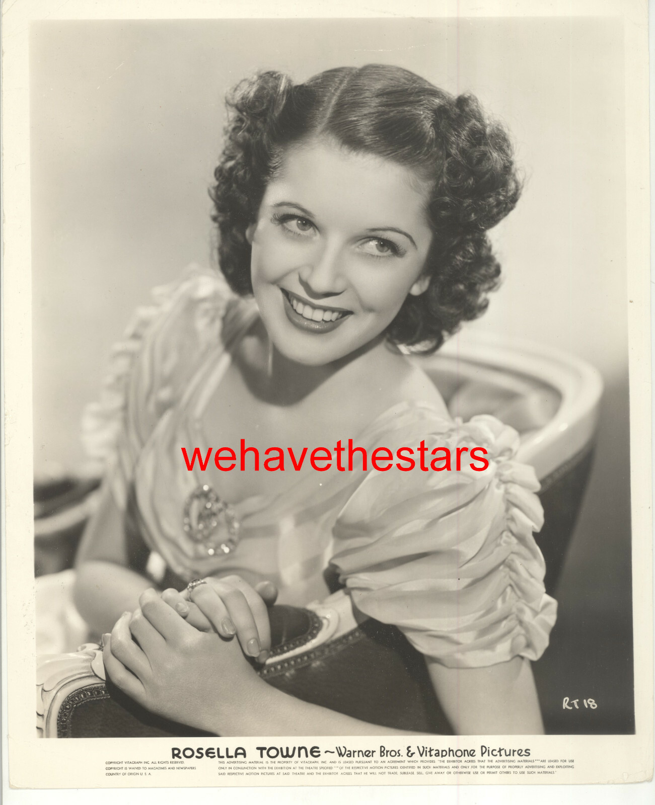 VINTAGE Rosella Towne BEAUTY '30s WB Publicity Portrait | eBay