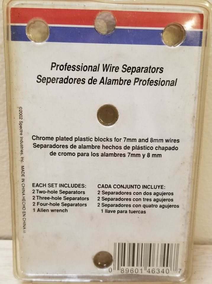SPECTRE PROFESSIONAL SPARK PLUG WIRE SEPARATORS YELLOW PLASTIC 7-8MM ...