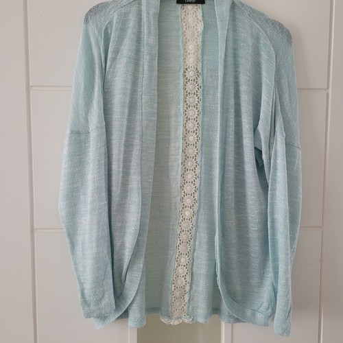 Light weight George Womens Cardigan Mint with Cream lace detail | eBay