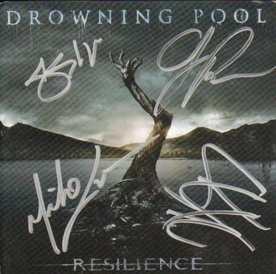 Drowning Pool All Current Members Signed Resilience CD Cover x4 | eBay