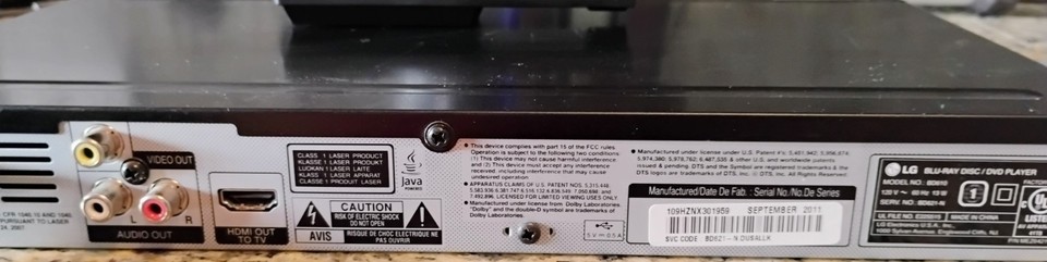 LG Blu-Ray / Dvd Player Model BD610 W/ REMOTE - Works Well! | eBay